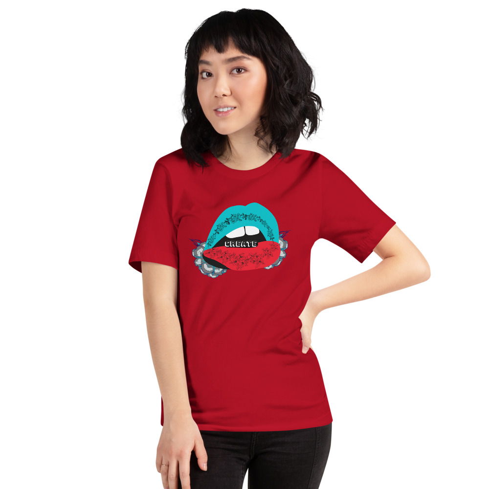 Create Lips Red T-shirt - Crafted Canadian Inc.
