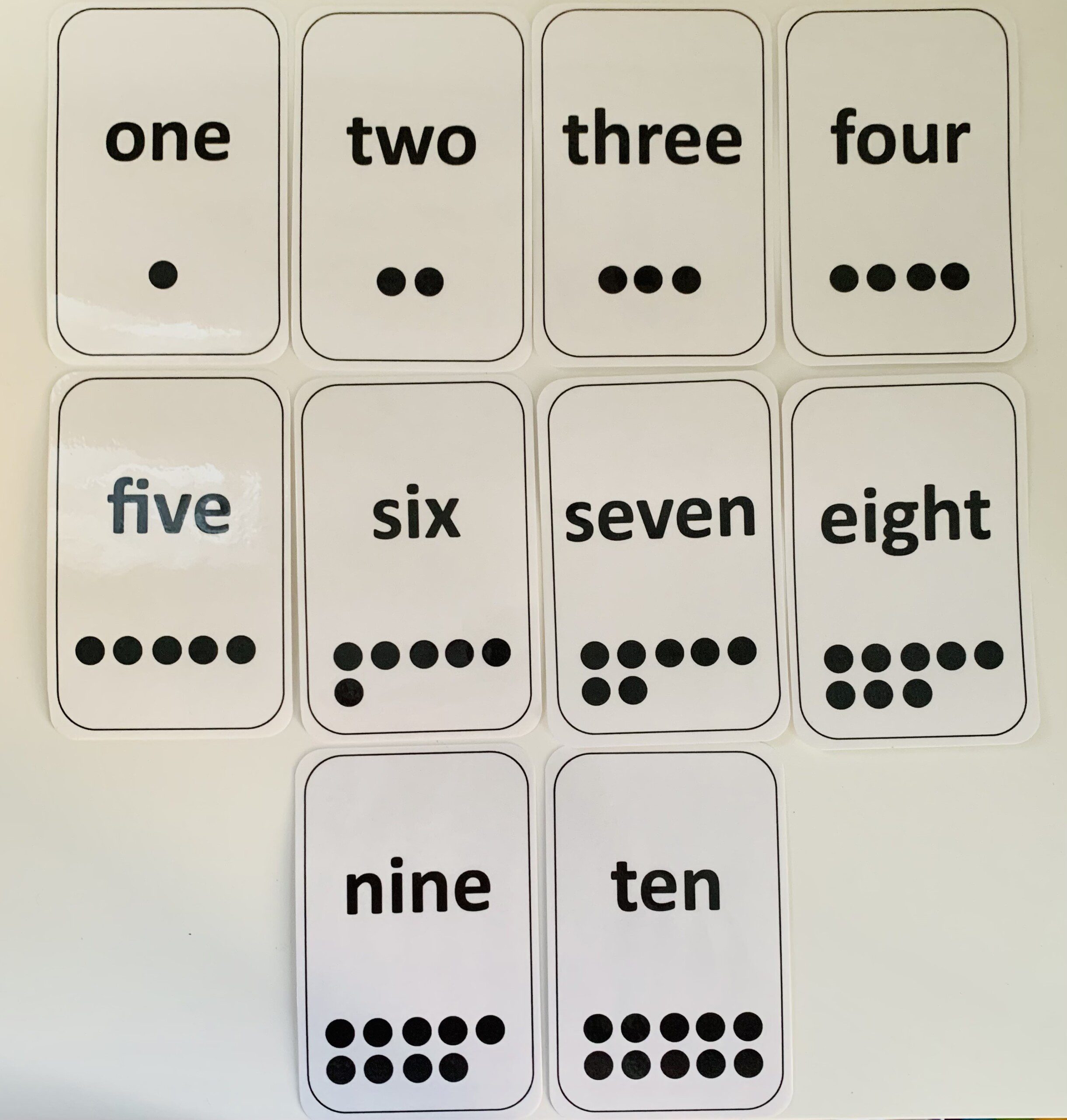 Written Number Flashcards Set 1-10 - English - Crafted Canadian Inc.