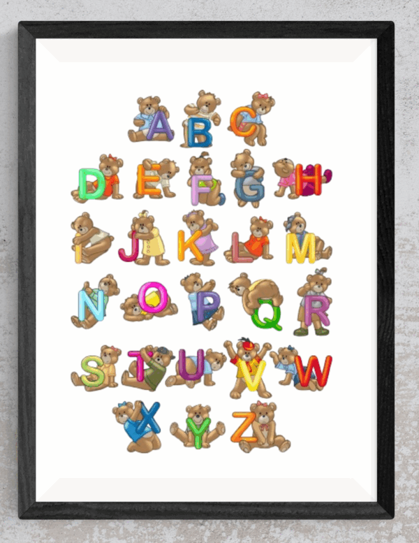 Teddy Bears Alphabet Chart | Digital Download - Crafted Canadian Inc.