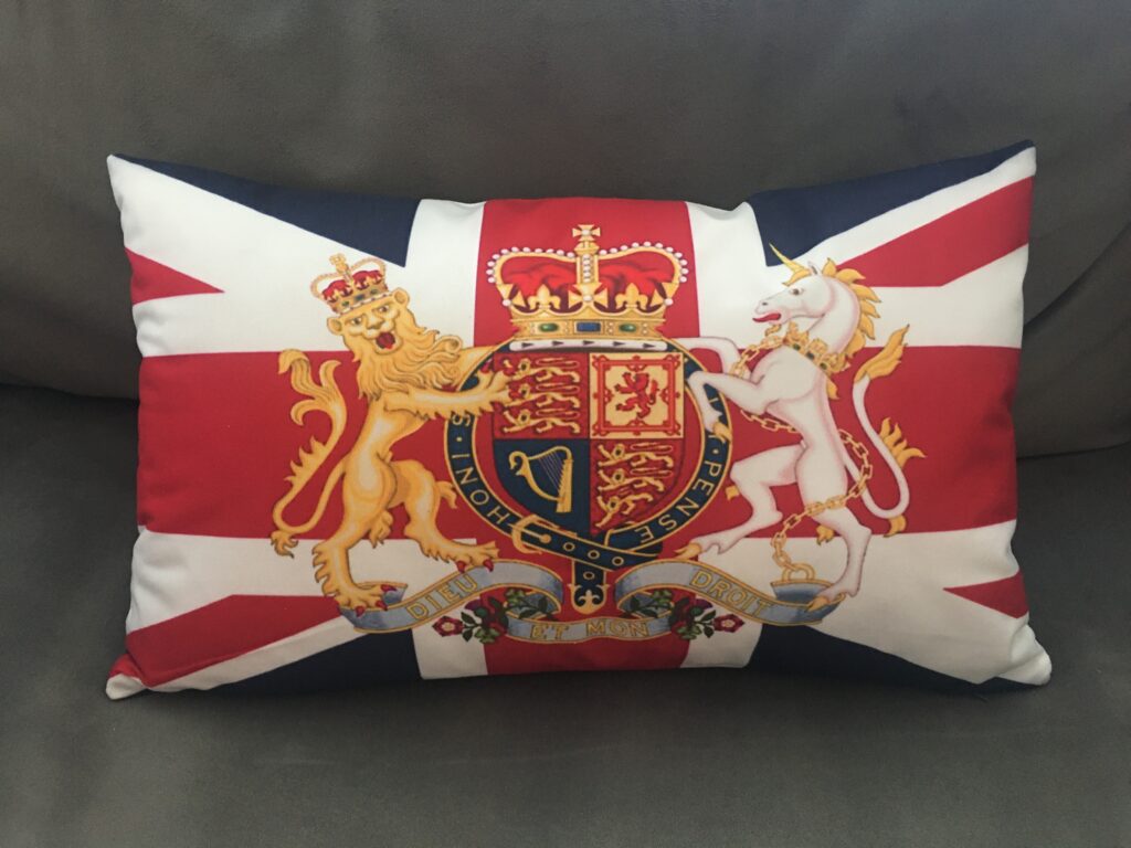 Union Jack with Crest Pillow 12x20 - Crafted Canadian Inc.