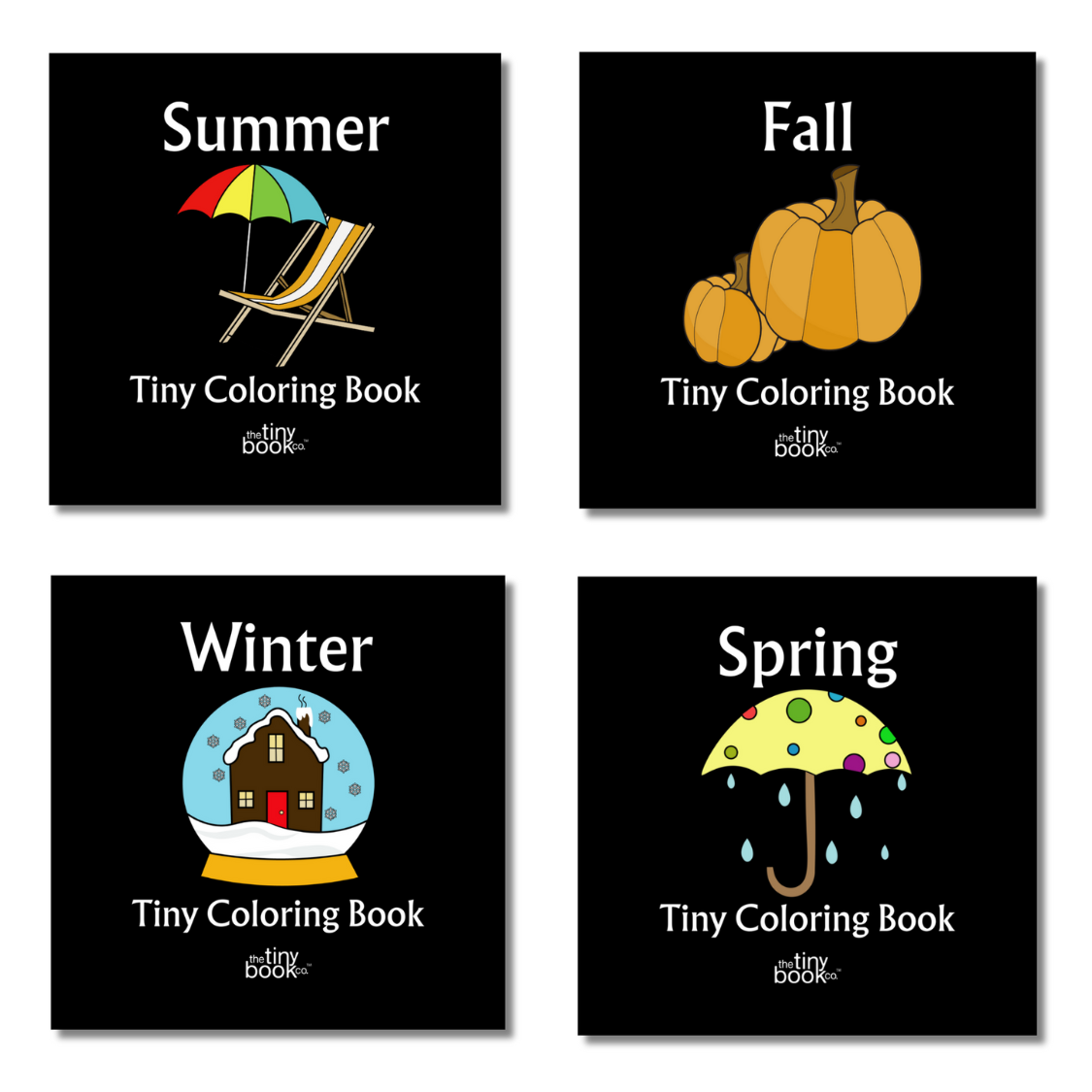 Four Seasons Tiny Coloring Book Bundle With Bonus - Crafted Canadian Inc.