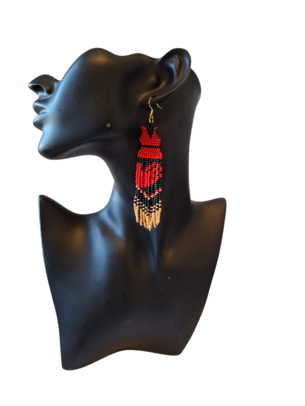 MMIWG Beaded Earrings ~ Handmade Red Dress Fringe in First Nations ...