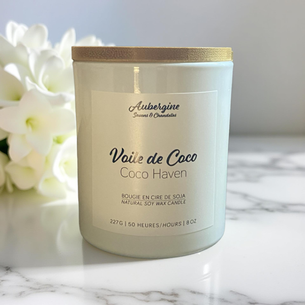 ¨Coco Haven¨ Scented Candle / Bougie Voile de Coco, 227 g. - Crafted ...